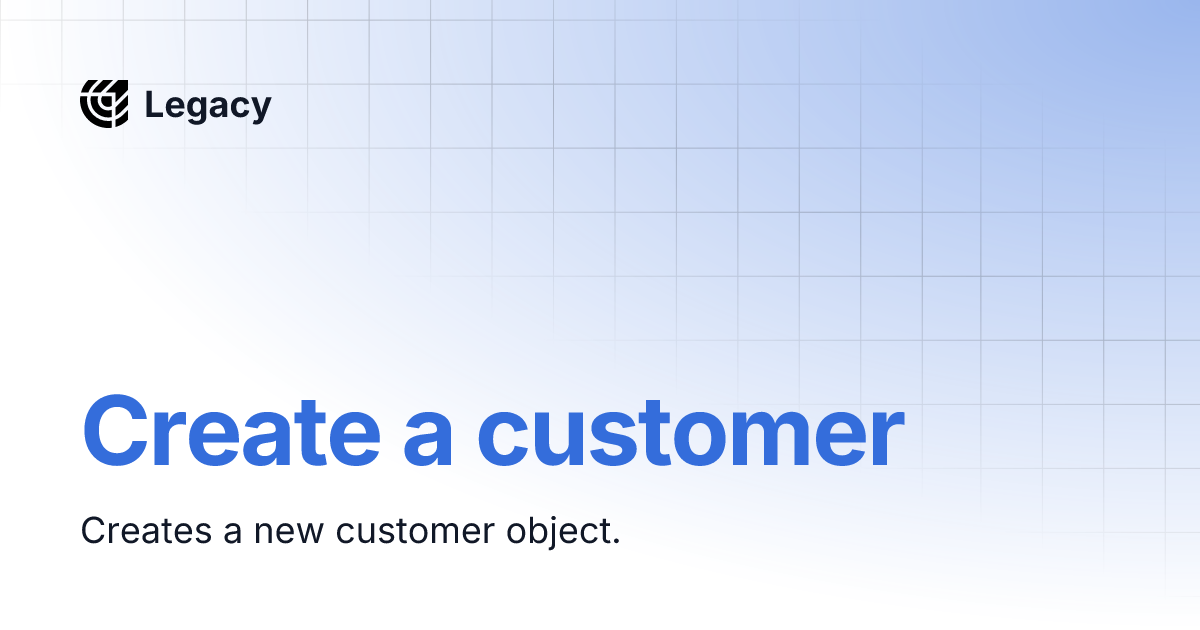 Create a customer | Documentation